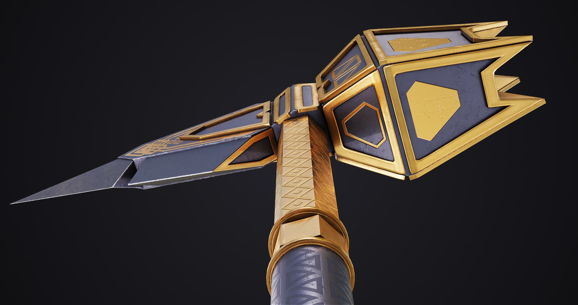 3D Battle Hammer 04 PBR Unity UE V-Ray Textures Included Model ...