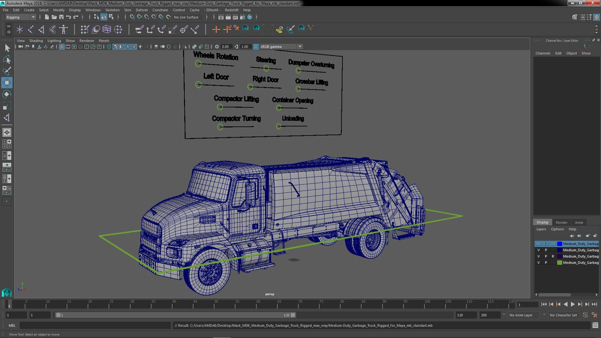 Medium-Duty Garbage Truck Rigged For Maya 3D Model - TurboSquid 2069349