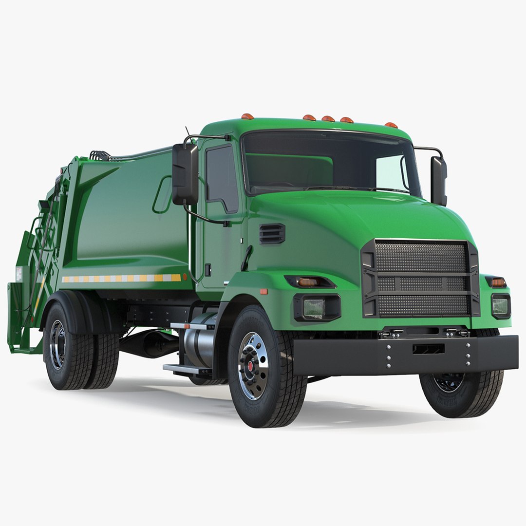 Medium-Duty Garbage Truck Rigged for Maya 3D model - TurboSquid 2069349