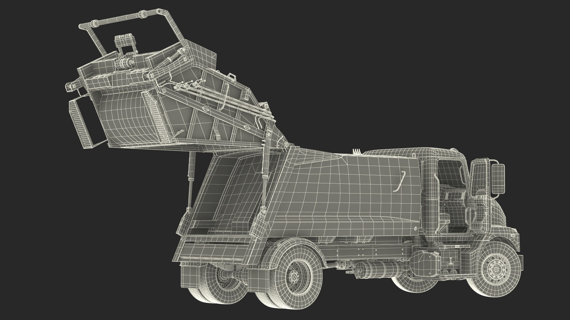 Medium-Duty Garbage Truck Rigged For Maya 3D Model - TurboSquid 2069349