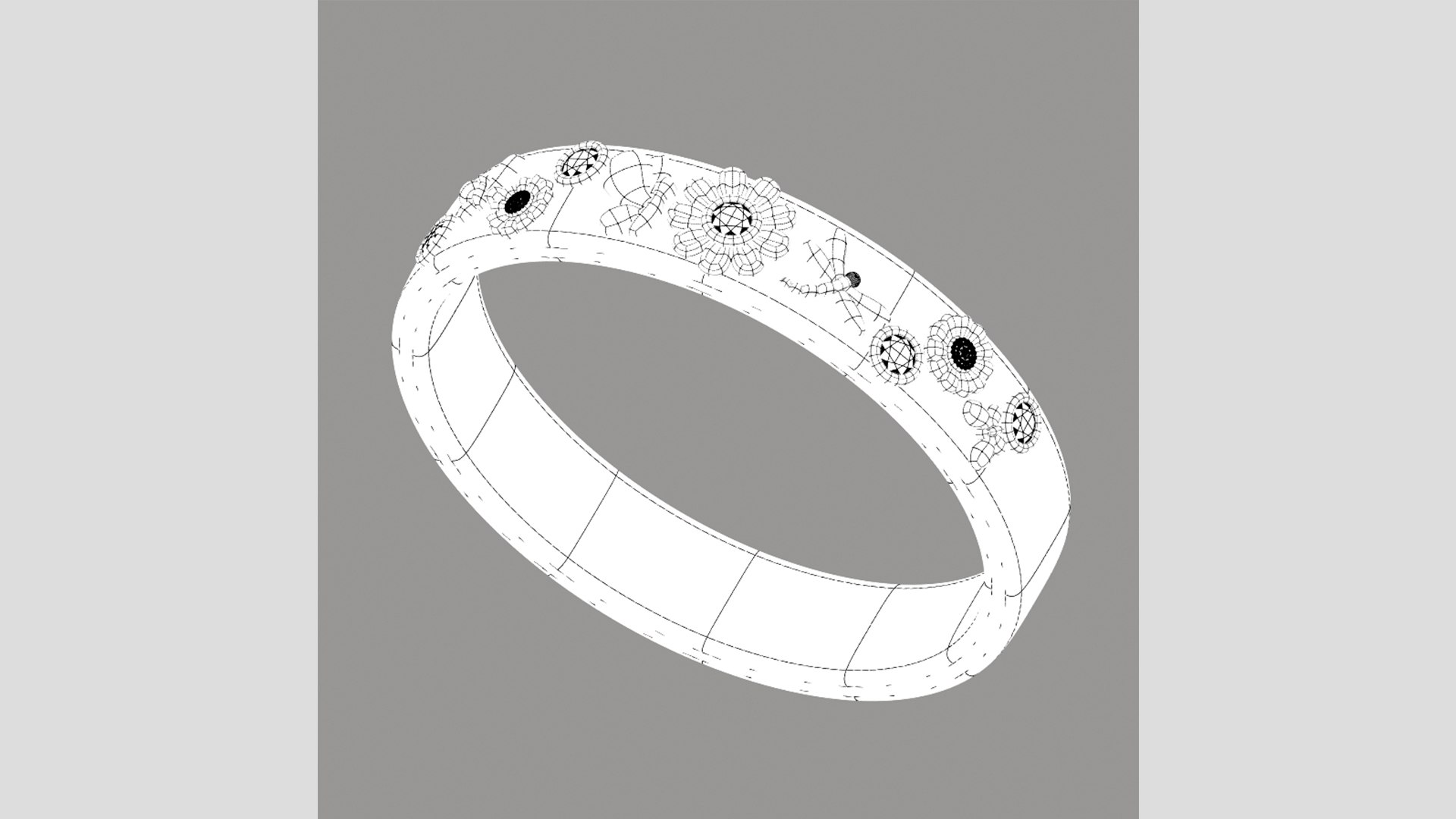 3D Colored Gems Rhodium Plating Gold Ring model - TurboSquid 1778789