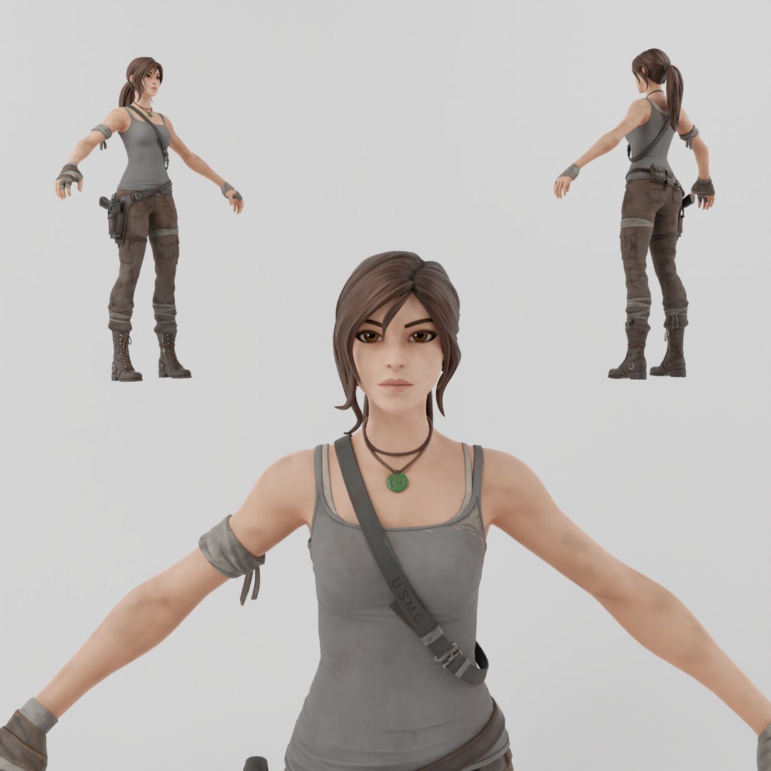 modelo 3d Lara Croft Lowpoly Rigged - TurboSquid 2034488