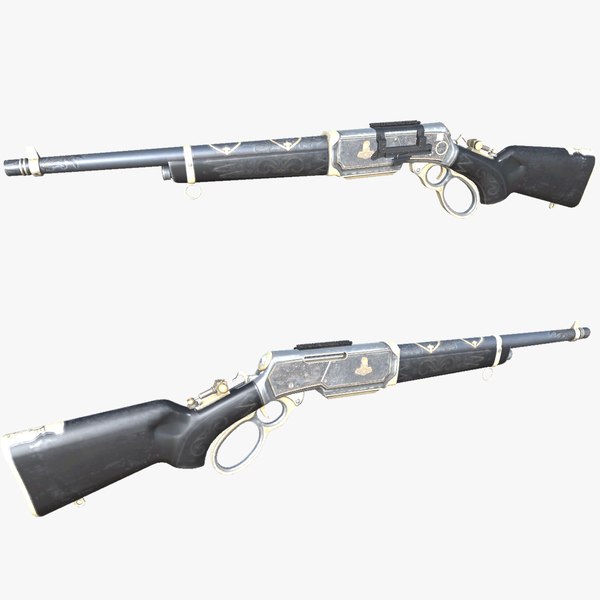 3D модель 24-AssaultRifleLeverAction-gun модель 3D игровая модель ...