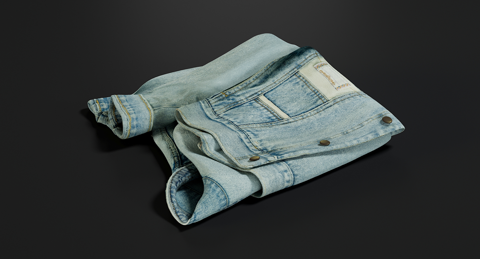 Realistic jean jacket 2 3D model - TurboSquid 1467607