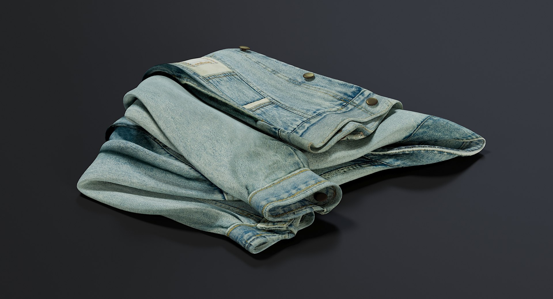 Realistic jean jacket 2 3D model - TurboSquid 1467607