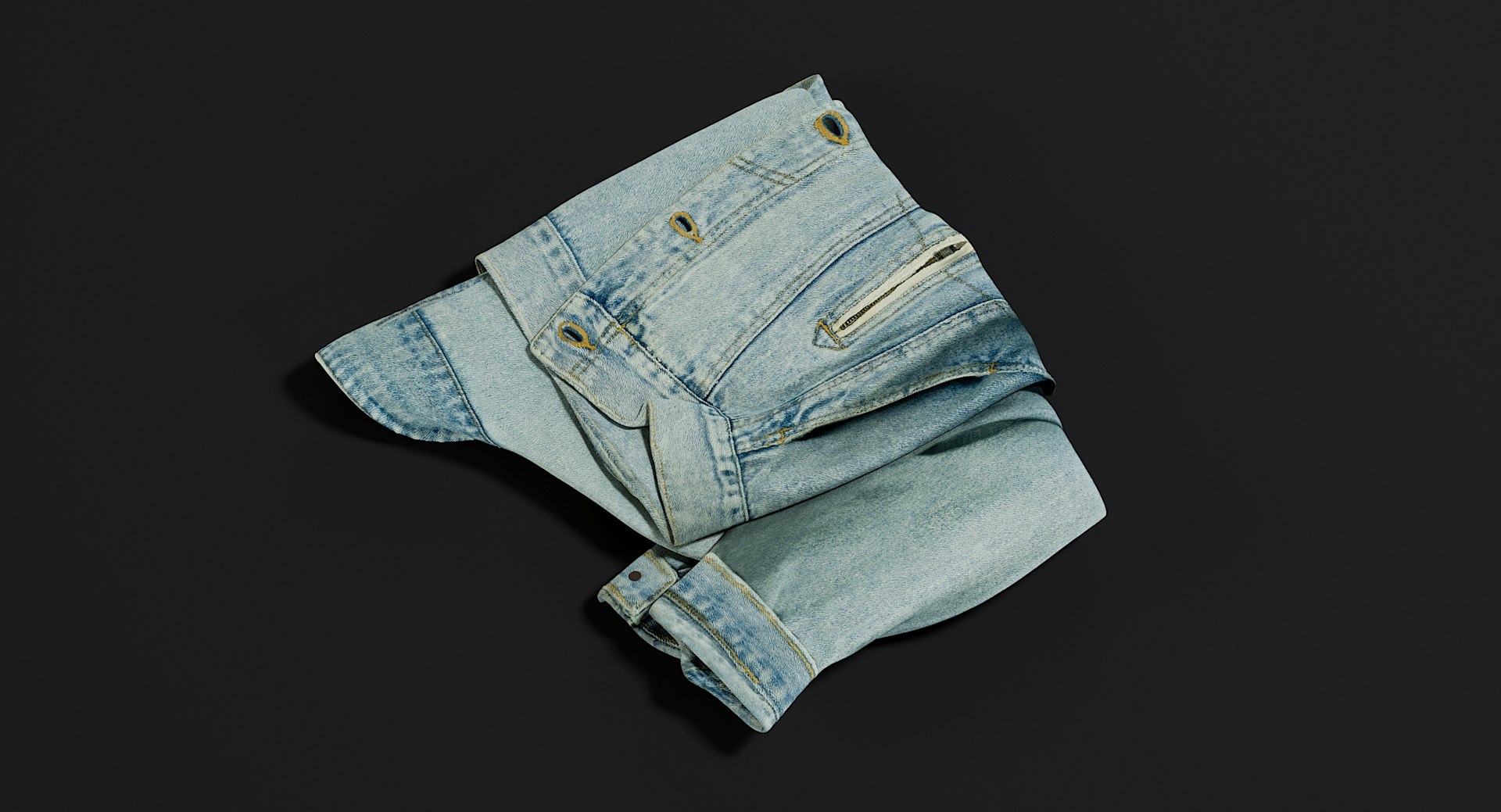 Realistic jean jacket 2 3D model - TurboSquid 1467607