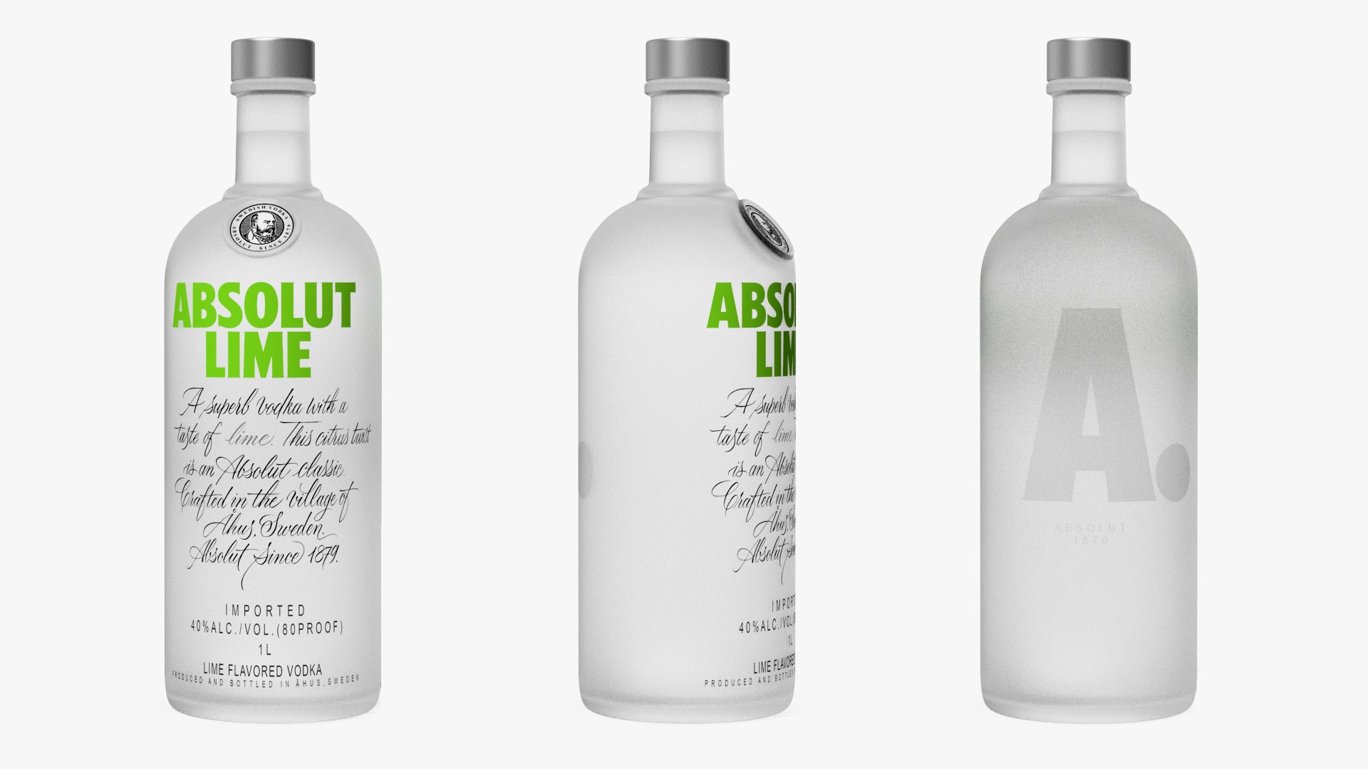 3D Absolut Lime Flavoured Vodka Model - TurboSquid 1694054