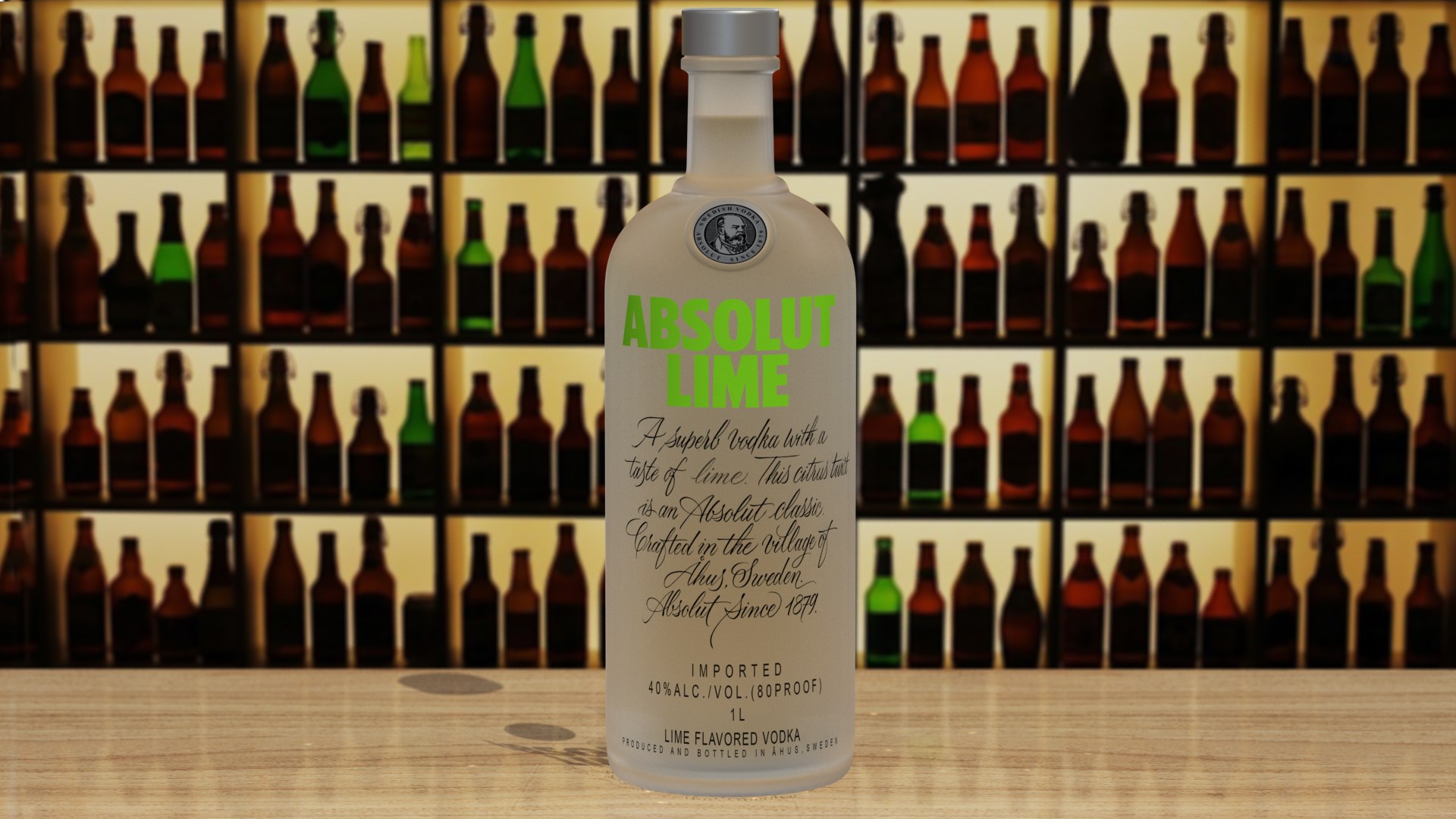 3D Absolut Lime Flavoured Vodka Model - TurboSquid 1694054