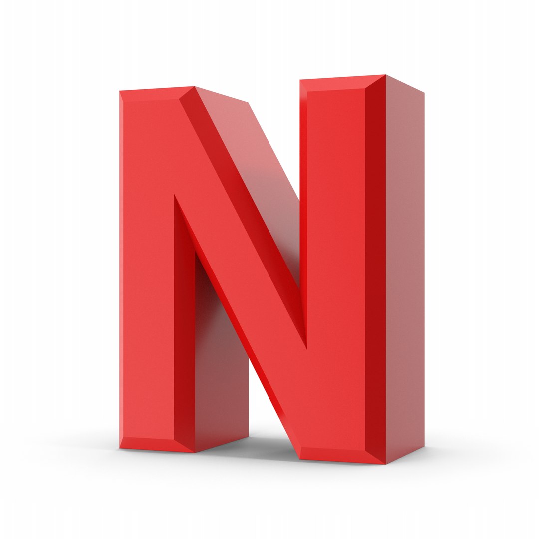 Red Letter N 3D Model - TurboSquid 2272754