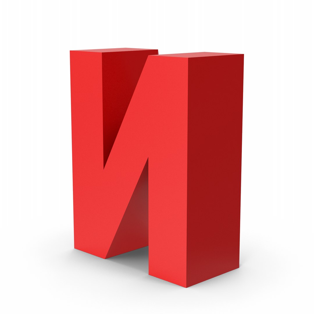 Red Letter N 3D Model - TurboSquid 2272754