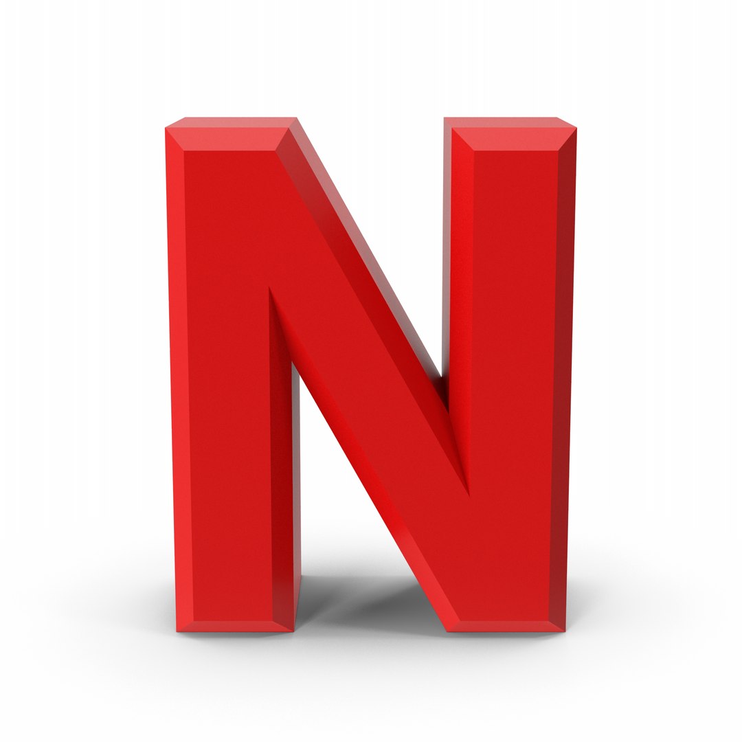 Red Letter N 3D Model - TurboSquid 2272754