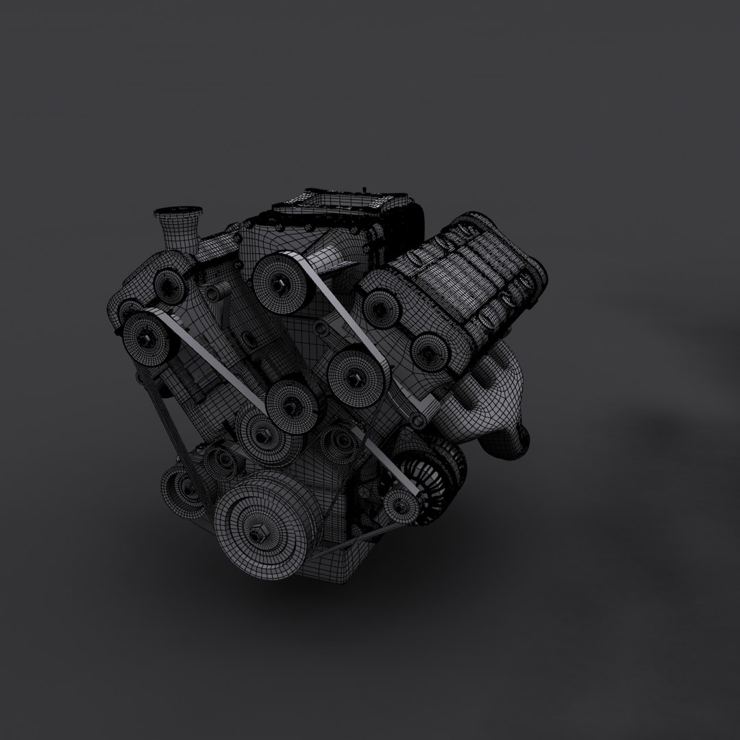 3d Modern V8 Engine Supercharger
