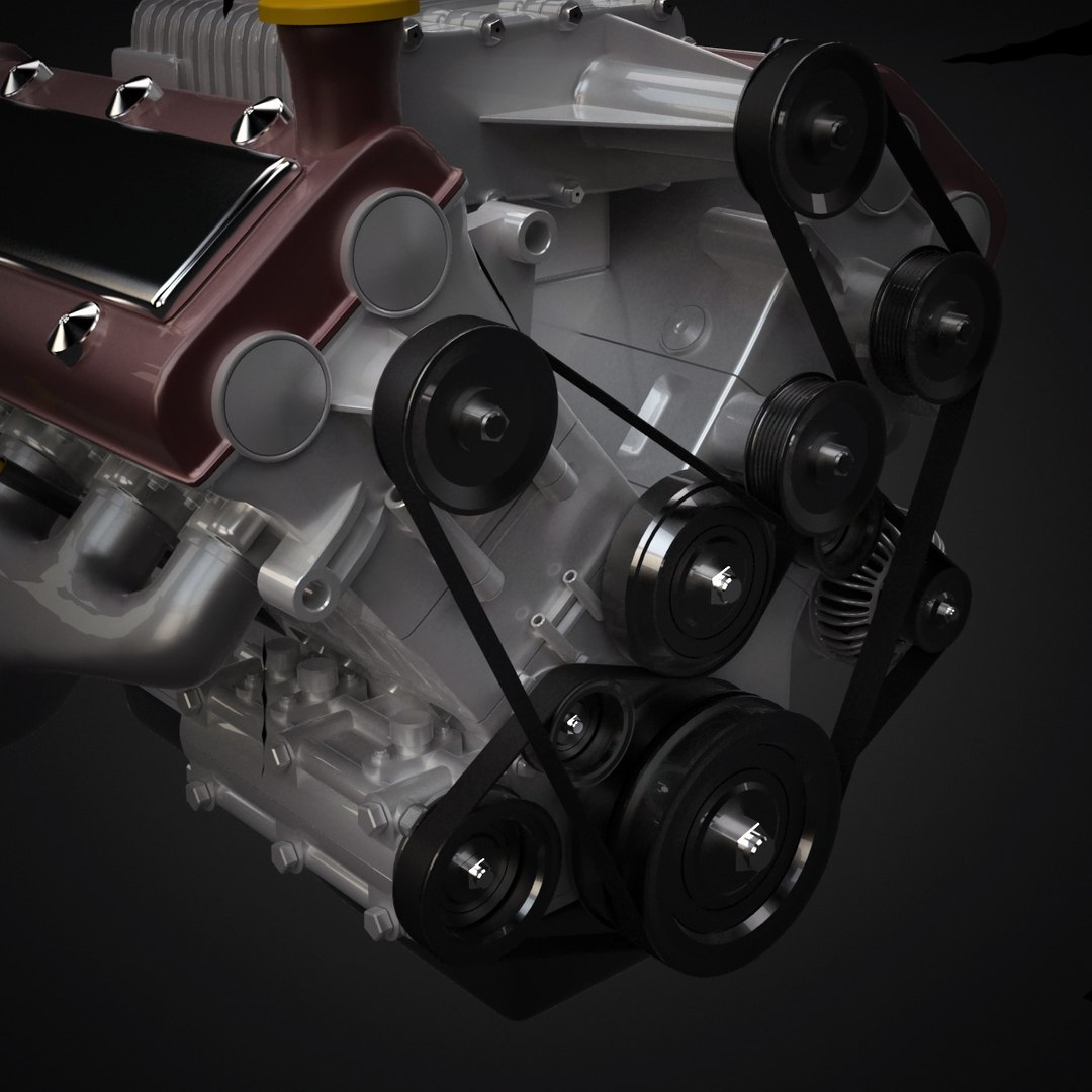 3d Modern V8 Engine Supercharger