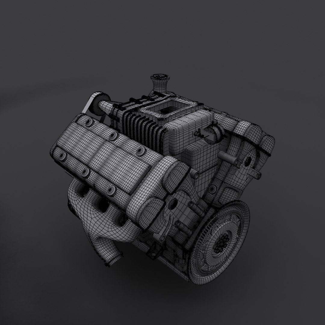 3d Modern V8 Engine Supercharger