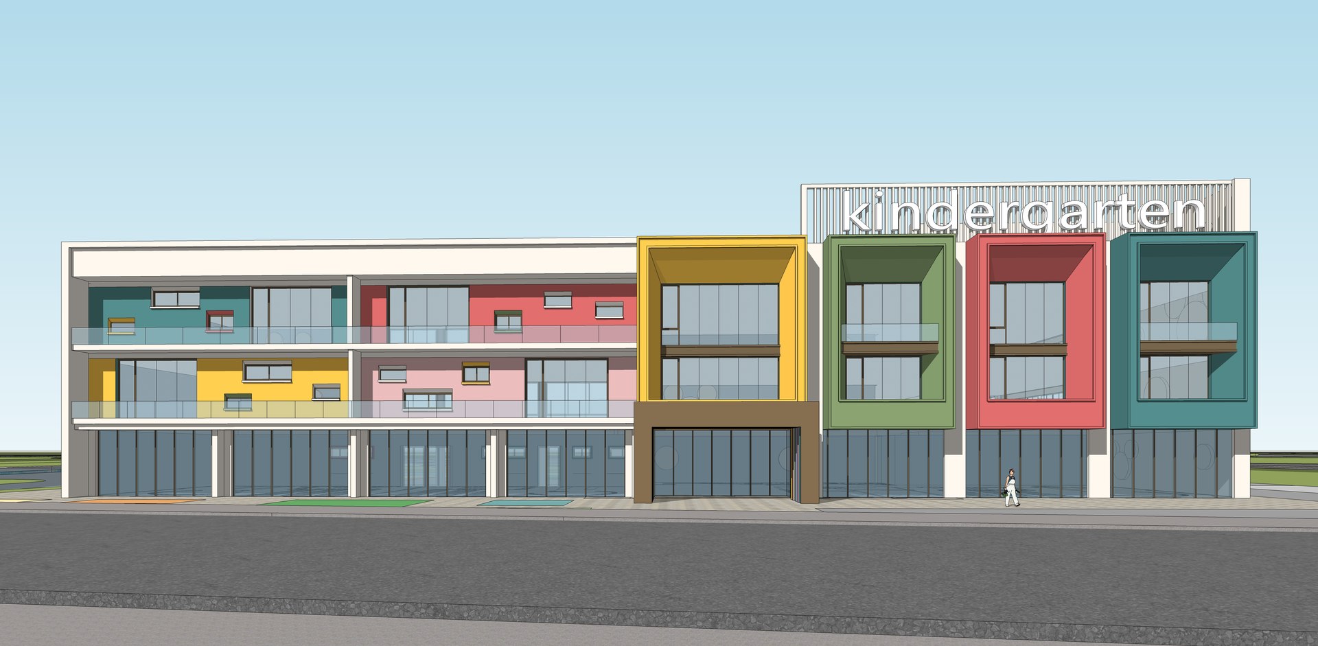 Primary School And Kindergarten -B6 3D - TurboSquid 2462526