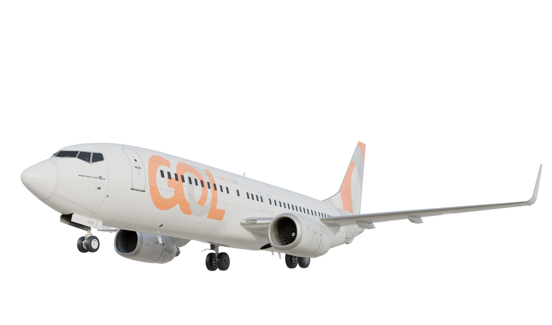 Gol Linhas Aereas Boeing 737-800 Realistic Jet Airliner Plane 3D ...