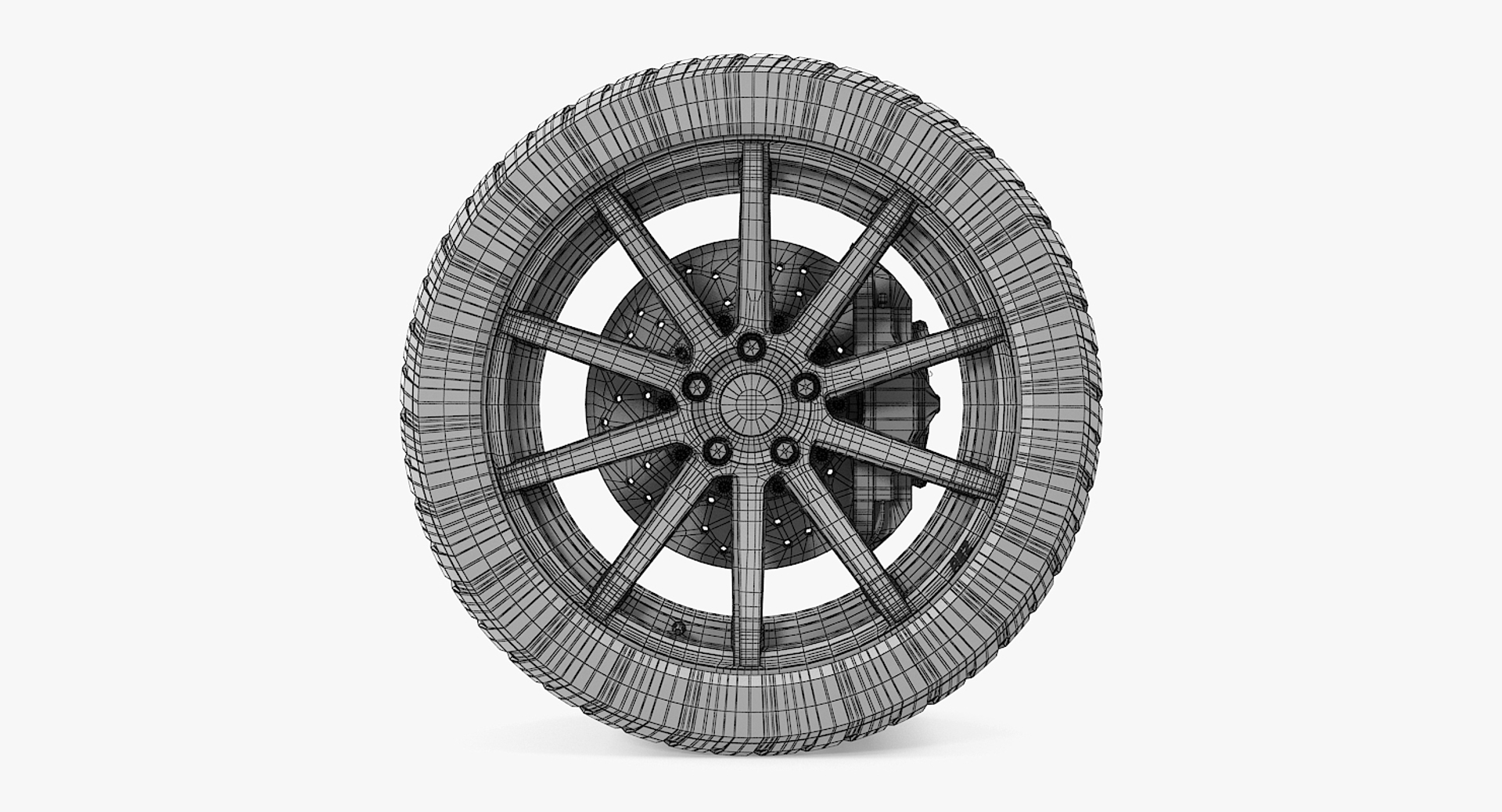 straight disk car wheel 3d dxf