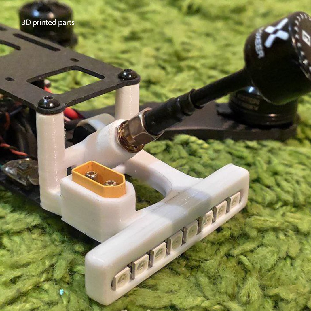 QAV-R QAV-210 Rear Combo VTX Antenna Buzzer LED Strip XT60 Mount Model - TurboSquid 2006240