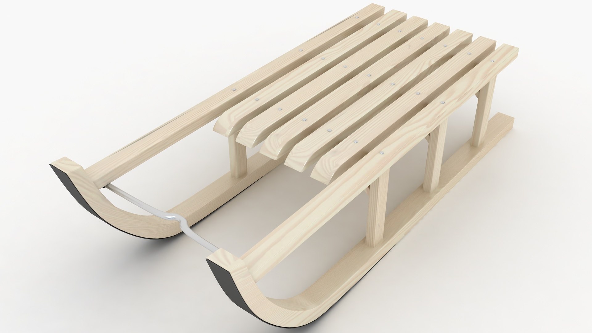 3D Wooden Snow Sled - TurboSquid 2007849