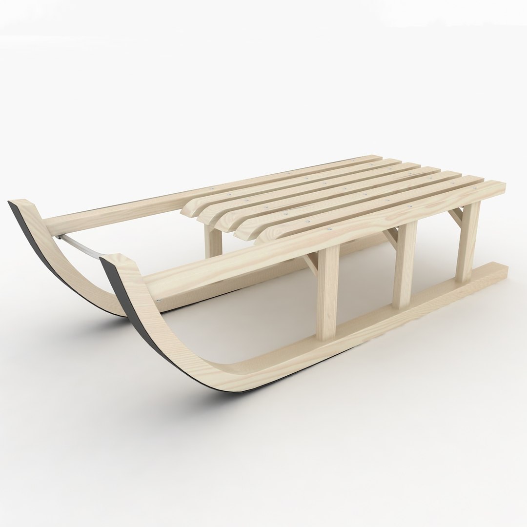 3D Wooden Snow Sled - TurboSquid 2007849