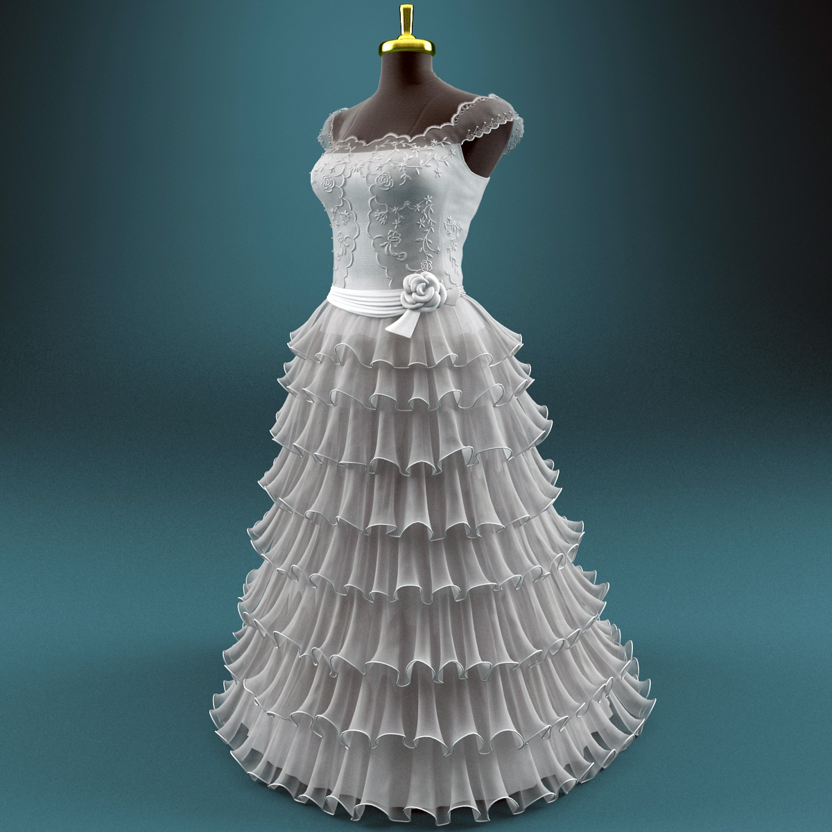 3d wedding dress model