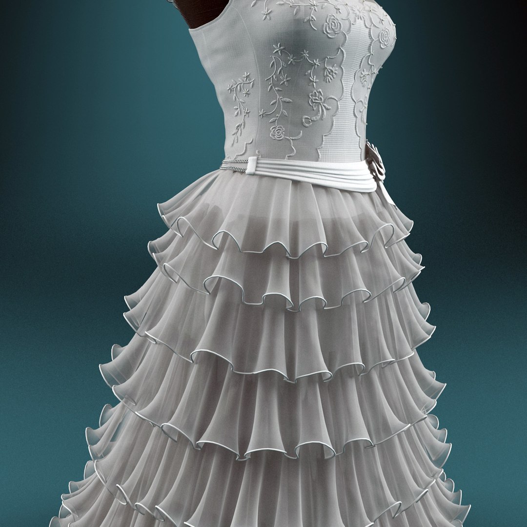 3d wedding dress model