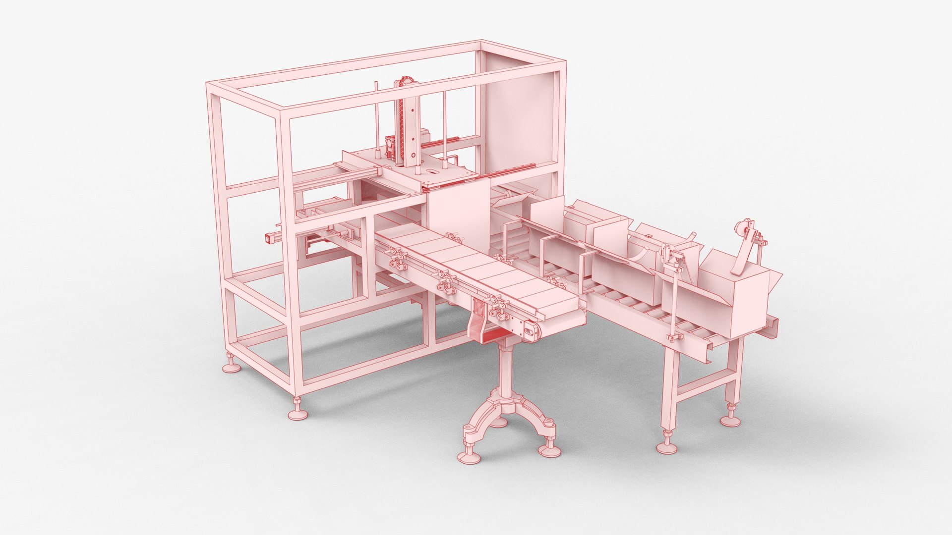 3D Automatic Case And Sealing Packing Machine Model - TurboSquid 1882782