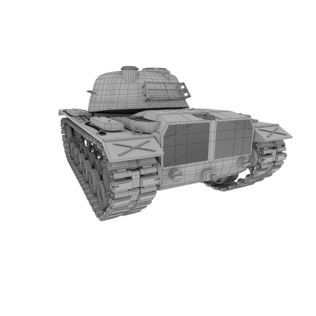 3d model of tank m48 patton