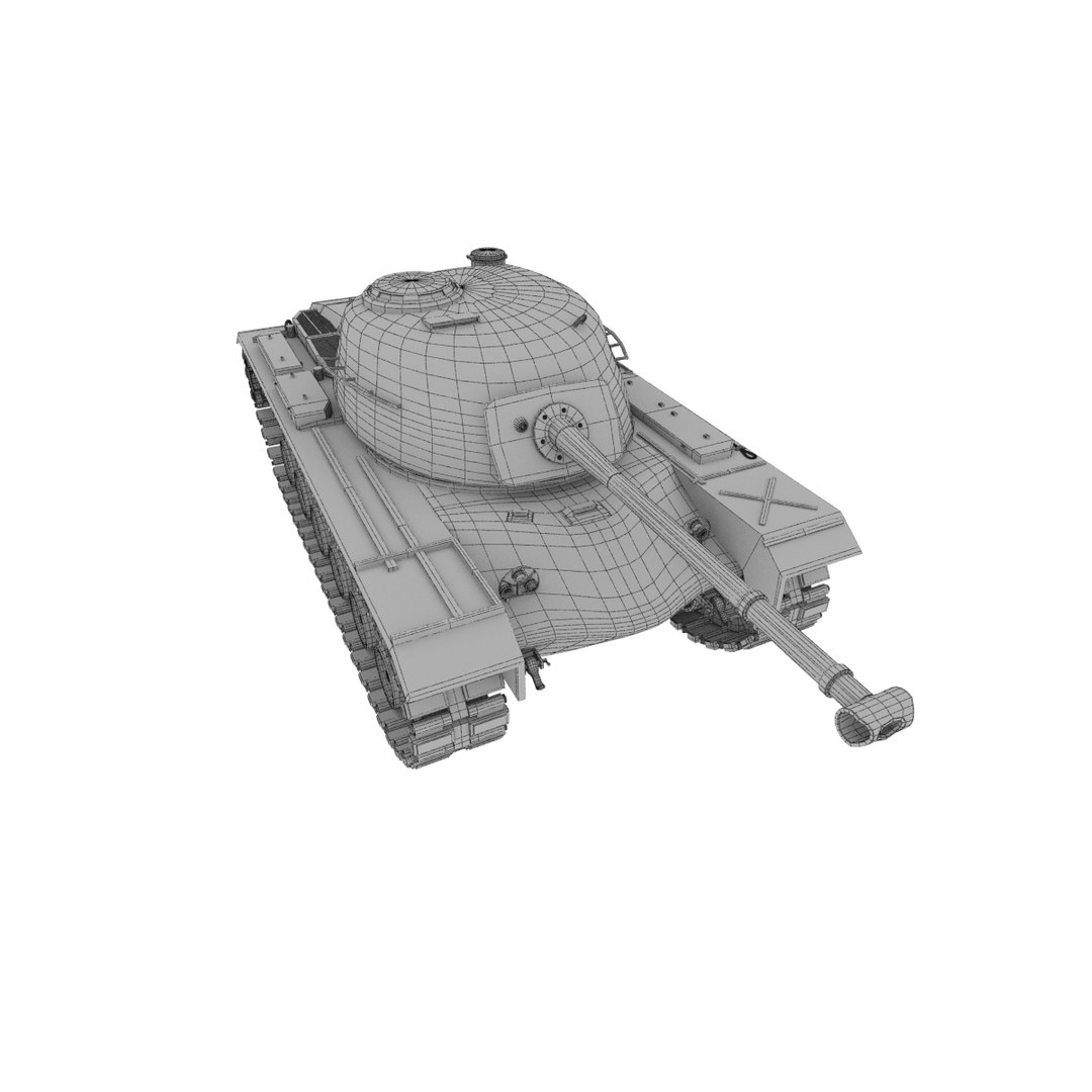 3d model of tank m48 patton