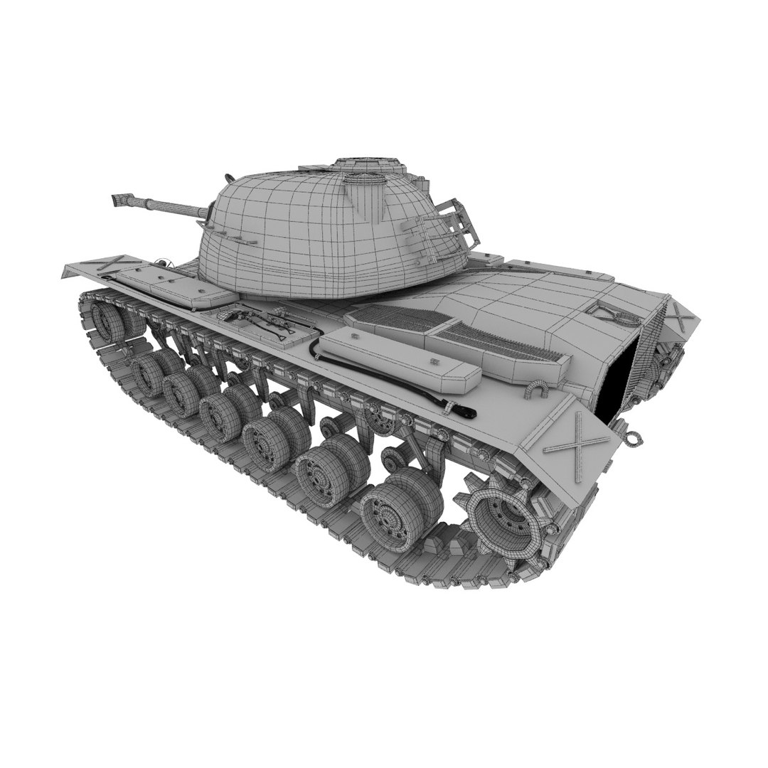 3d model of tank m48 patton