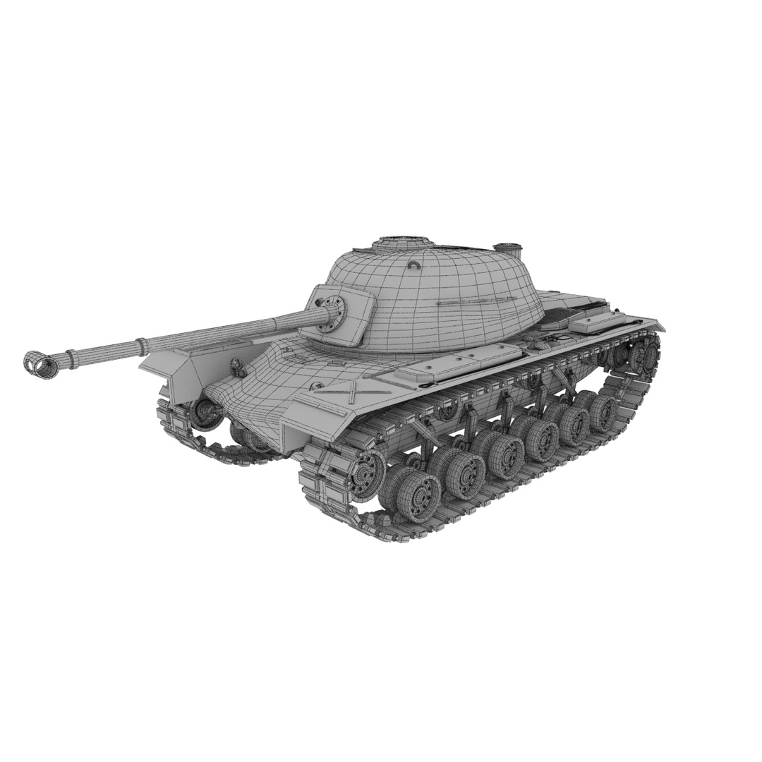 3d model of tank m48 patton
