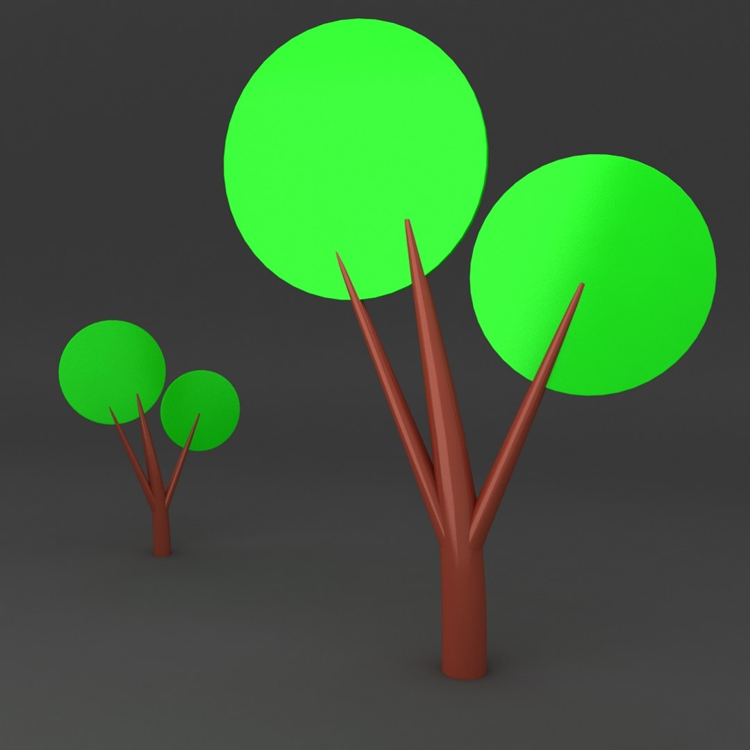 cartoon tree 3d model