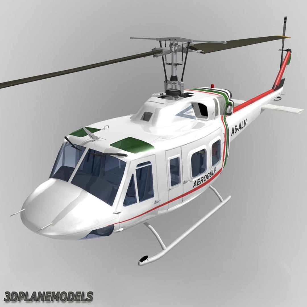 bell 212 huey helicopter 3d model