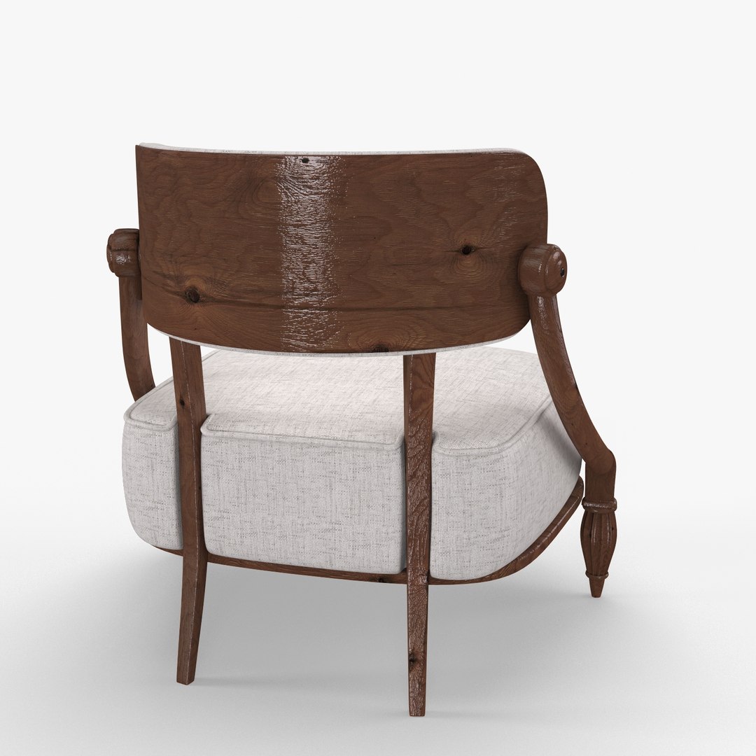 wooden armchair rc 3d model