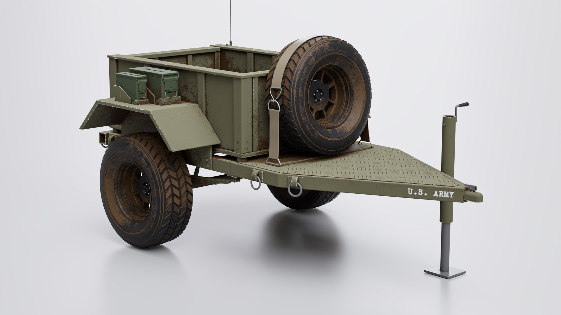modelo 3d Military M8 Ammo Trailer - TurboSquid 2105877
