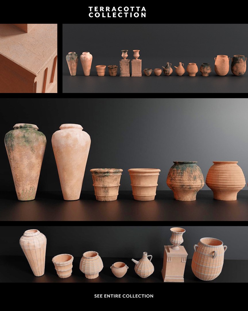 Terracotta Pot Collection 3D - TurboSquid 1752614
