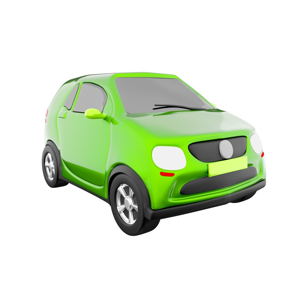 Concept Of Environmentally Friendly With Eco Car Icon 3D Model ...