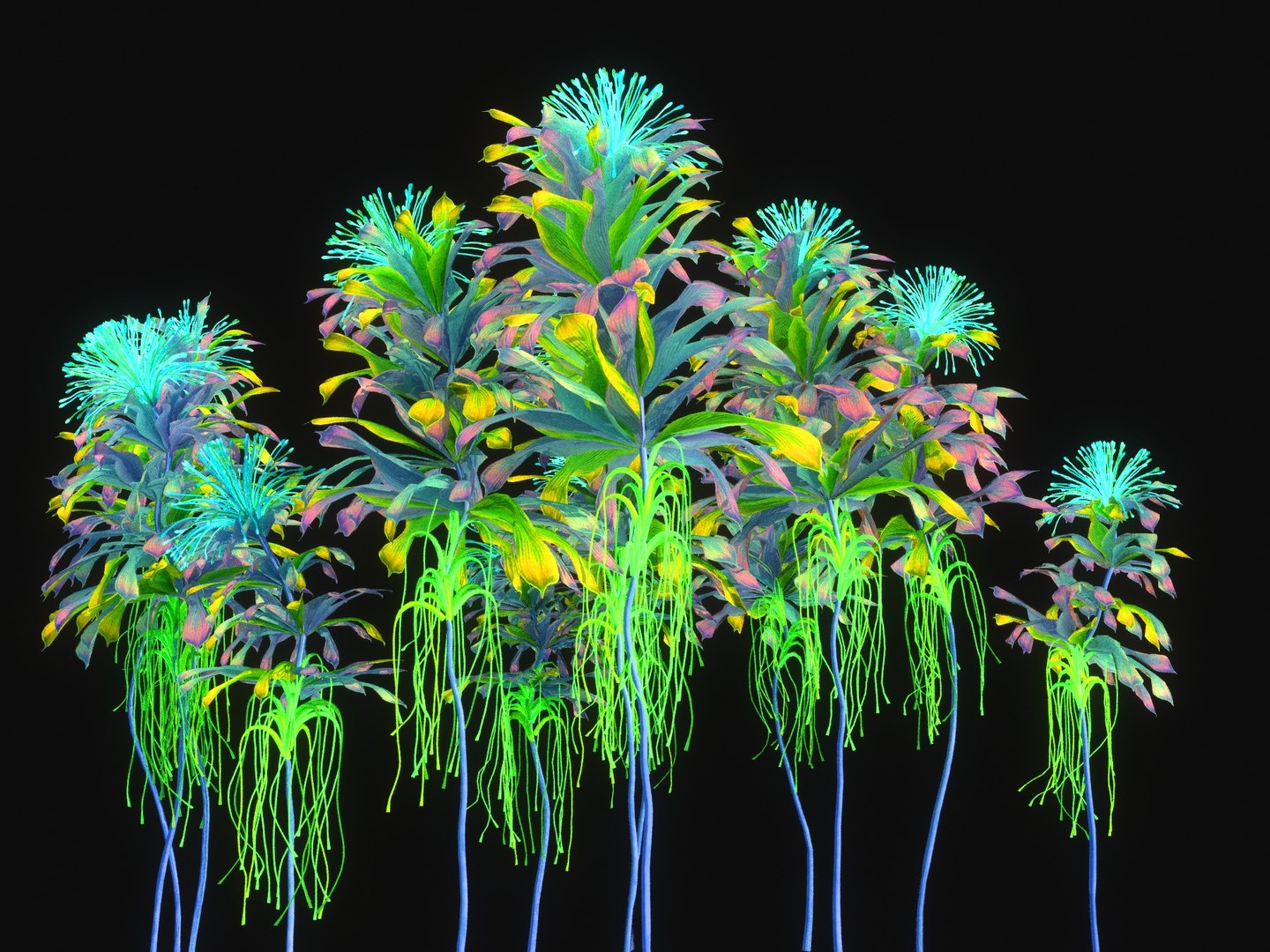 Alien flower pack 3D model - TurboSquid 1386089