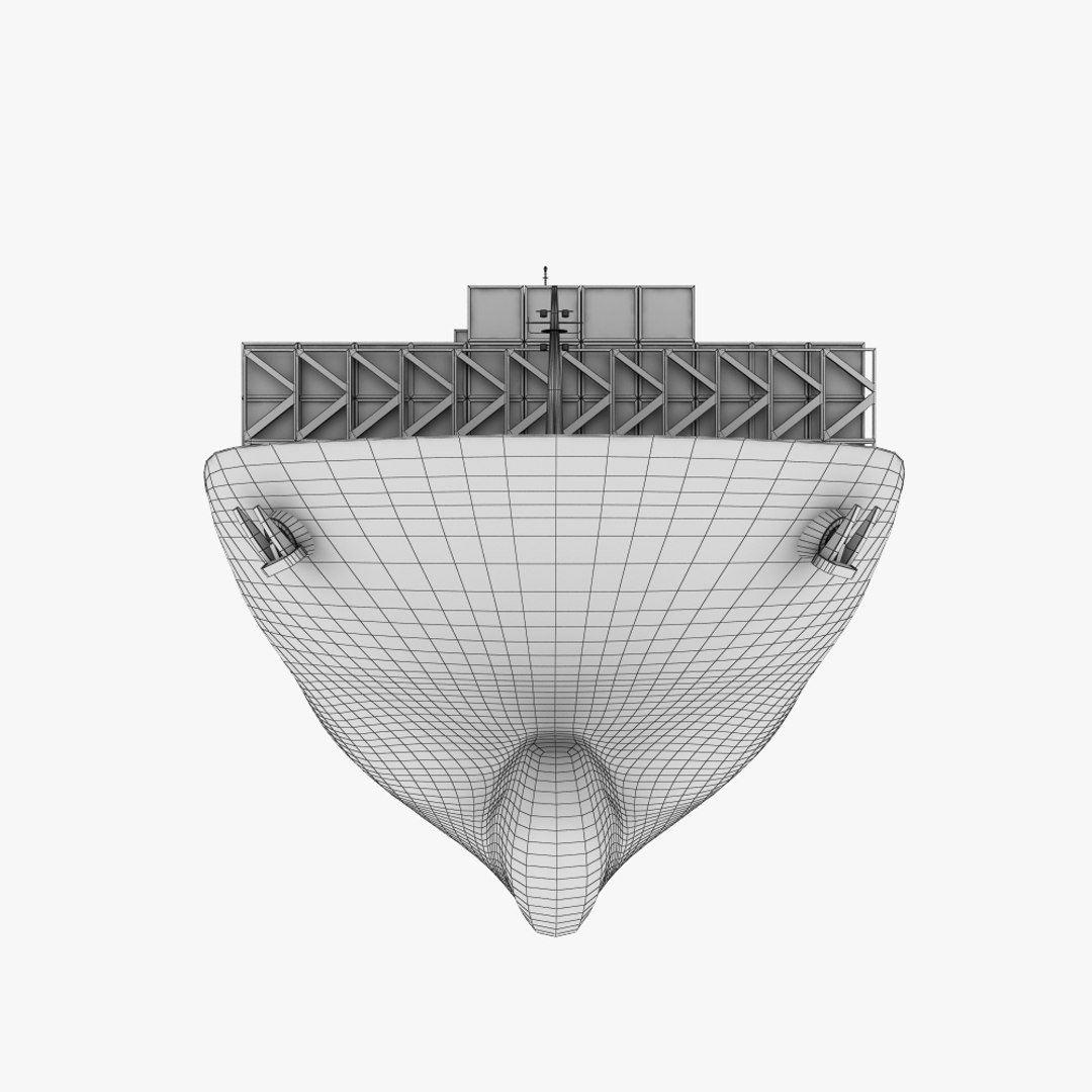 Realistic Container Cargo Ship 3d Model