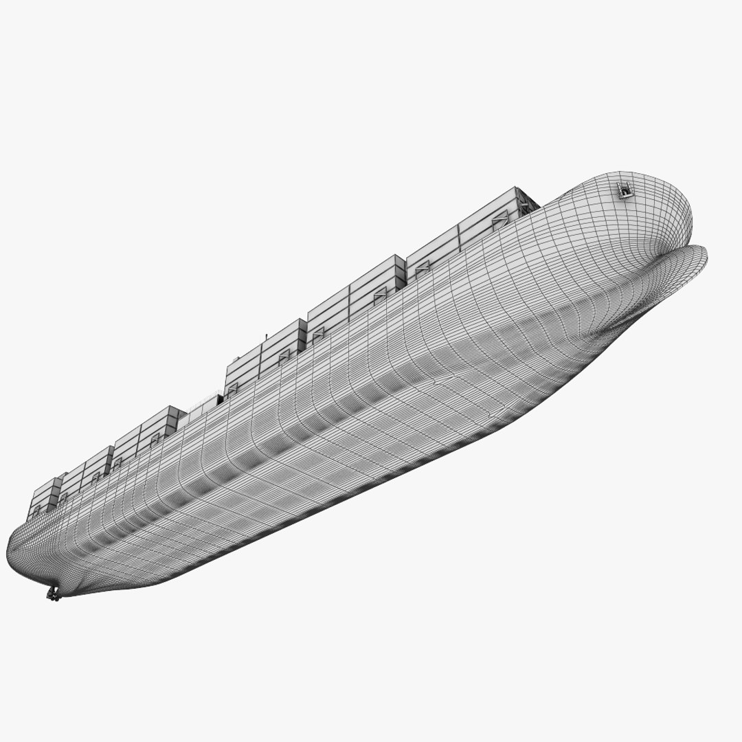 Realistic Container Cargo Ship 3d Model