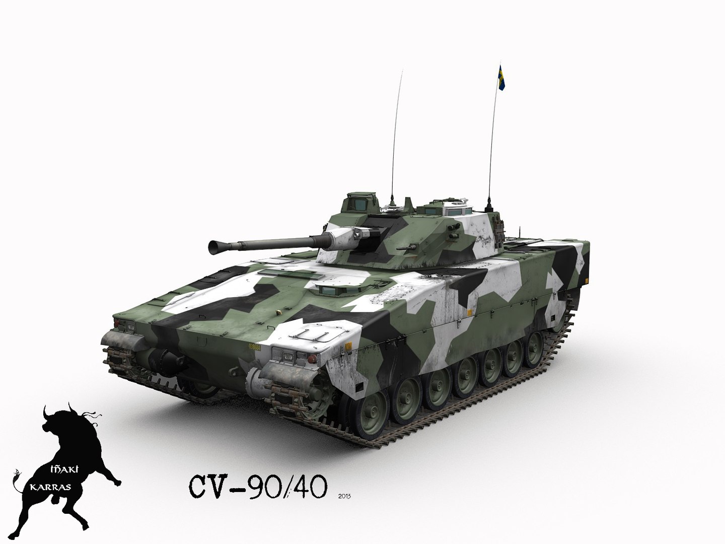 cv-90 40 swedish winter 3d model