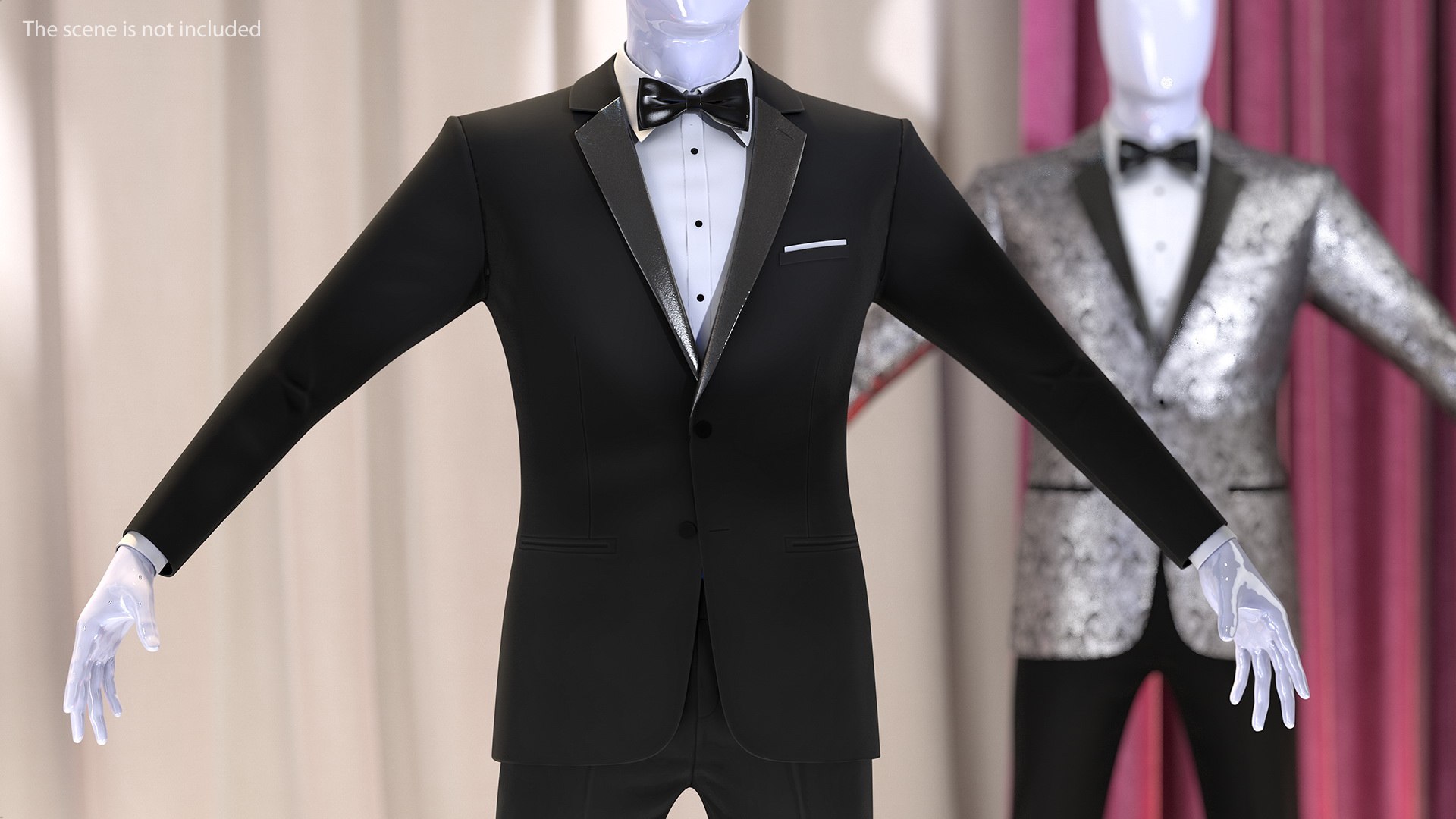 3D Tuxedo Black Jacket - TurboSquid 1500065