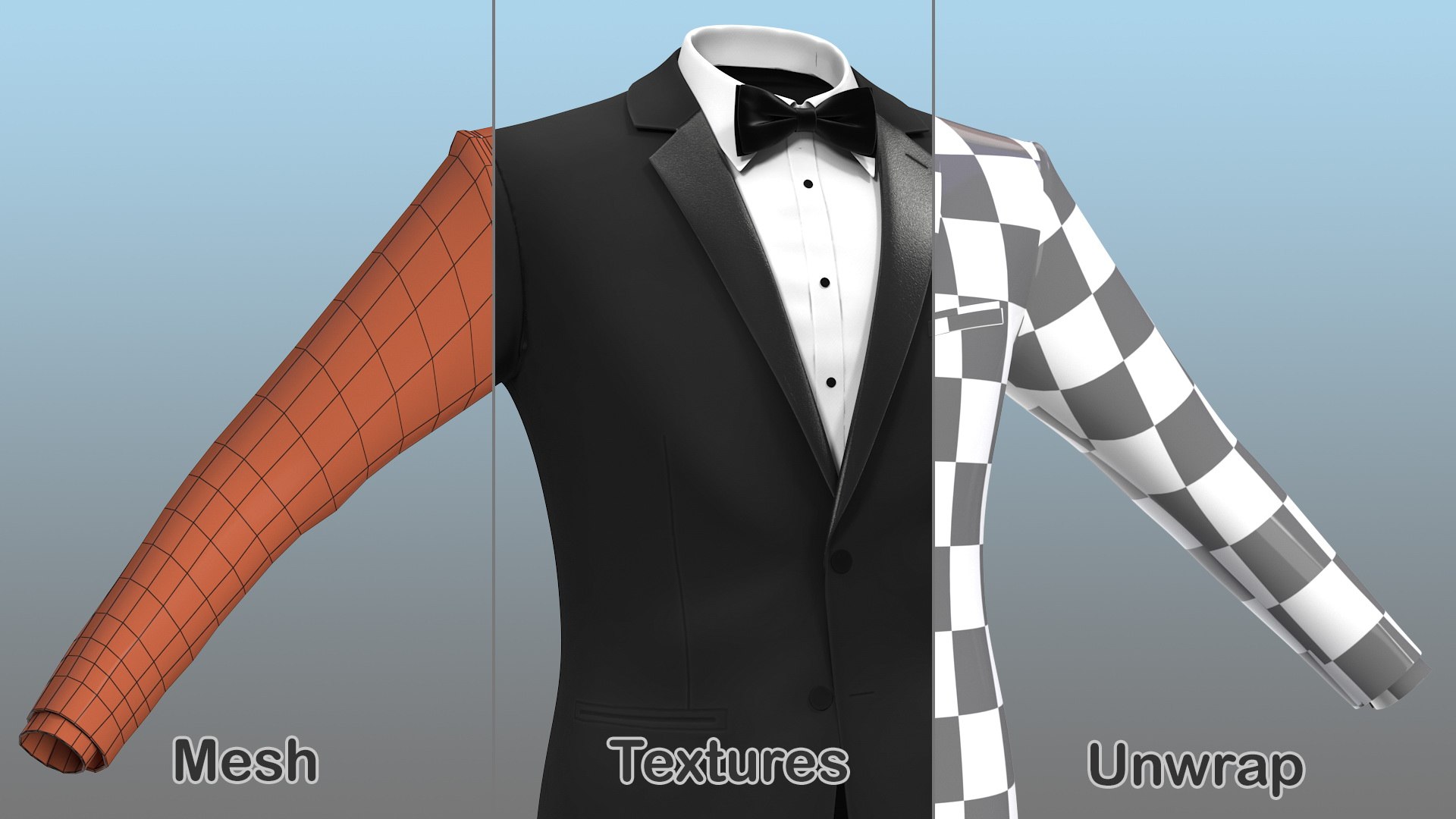 3D Tuxedo Black Jacket - TurboSquid 1500065