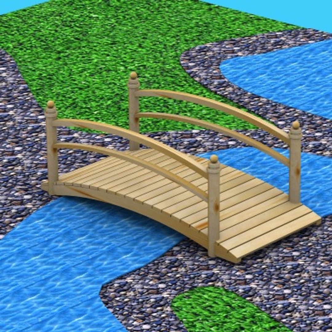 3ds Water Pond Bridge