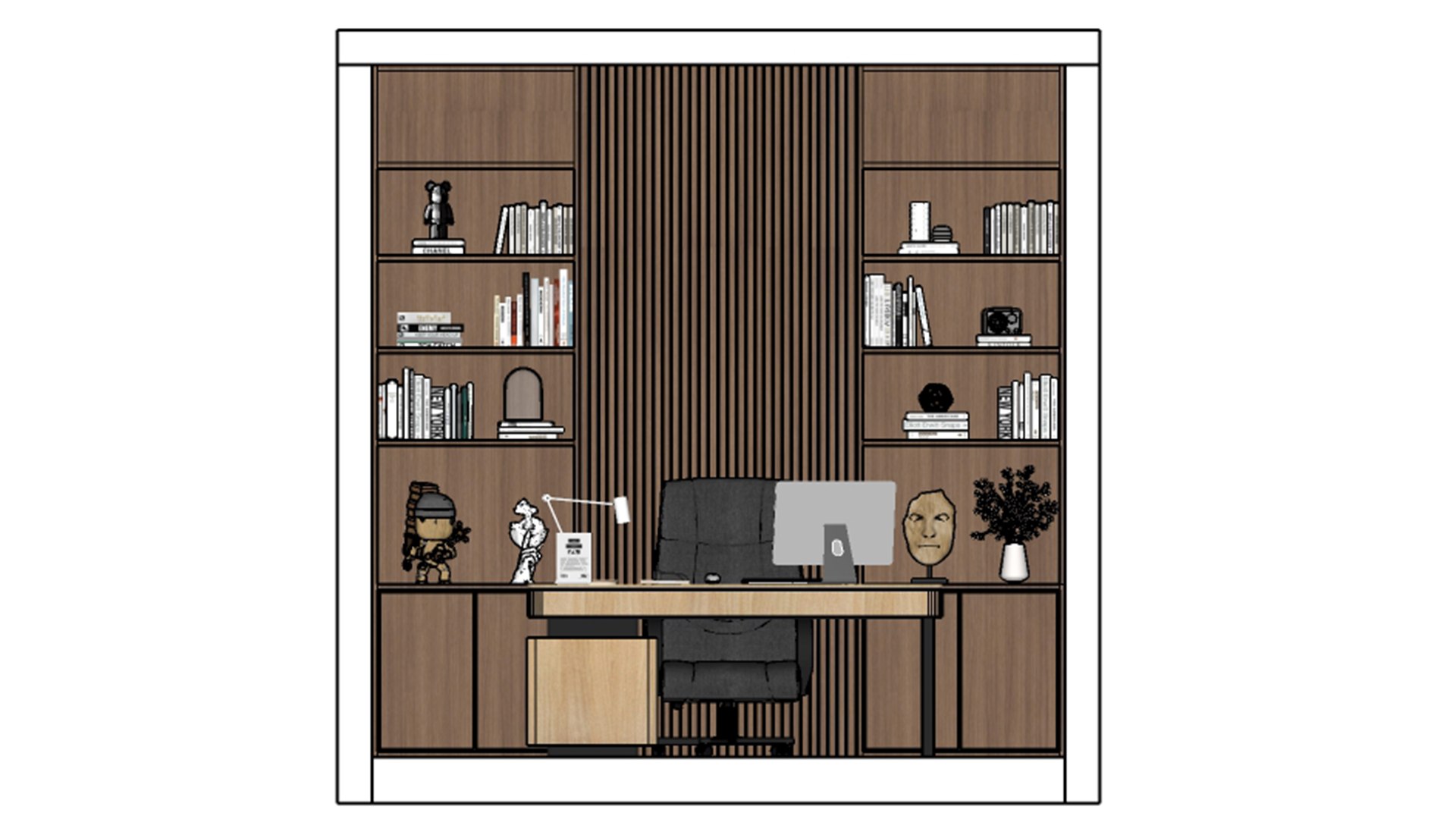 Single Office Room 3D Model - TurboSquid 2414539