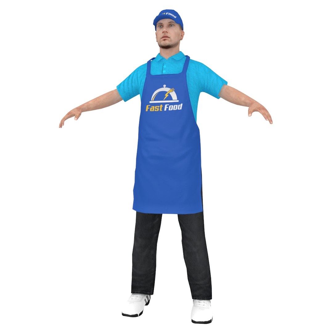 3D Fast Food Worker Model - TurboSquid 1315039