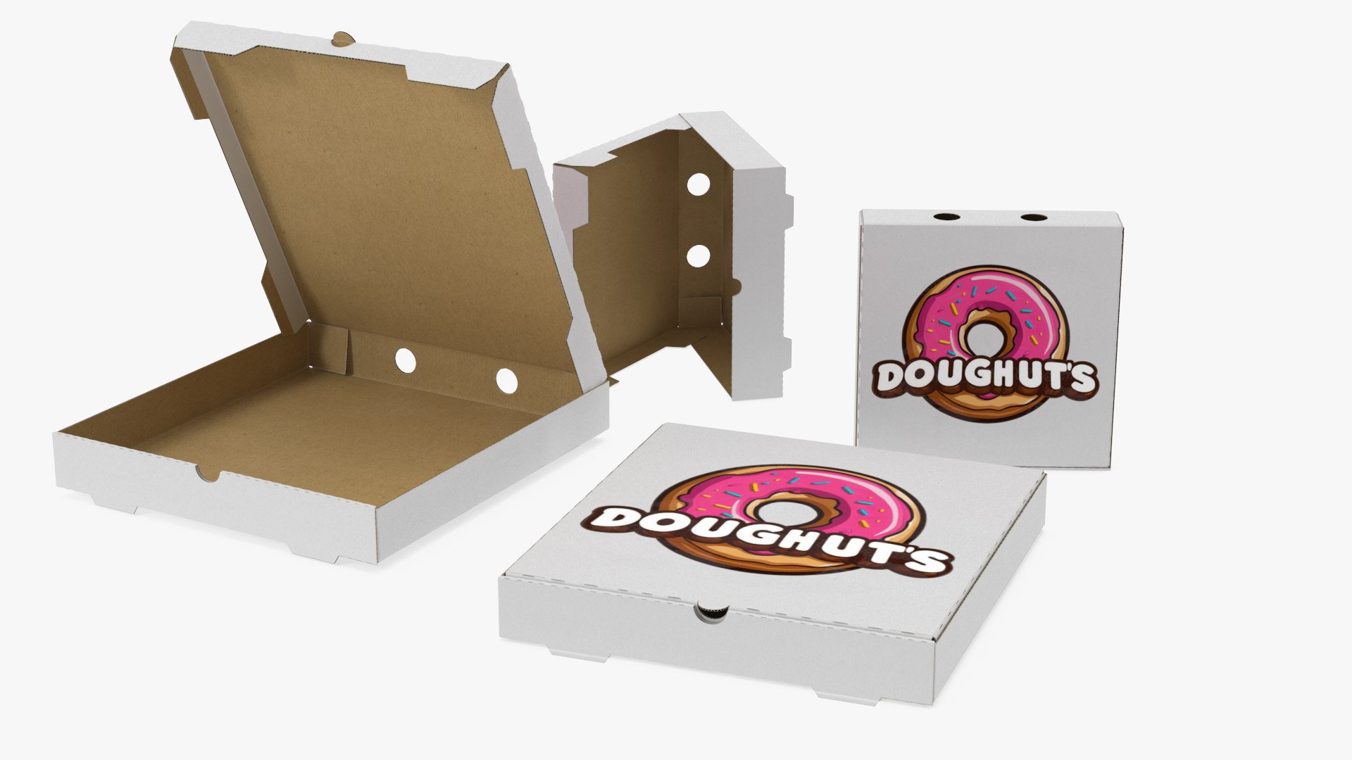 Donut Boxes Packaging Set 3D - TurboSquid 2295964