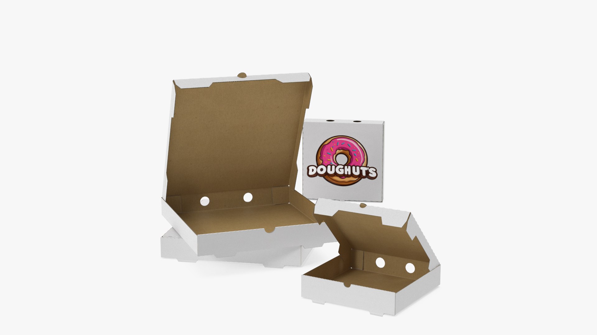 Donut Boxes Packaging Set 3D - TurboSquid 2295964