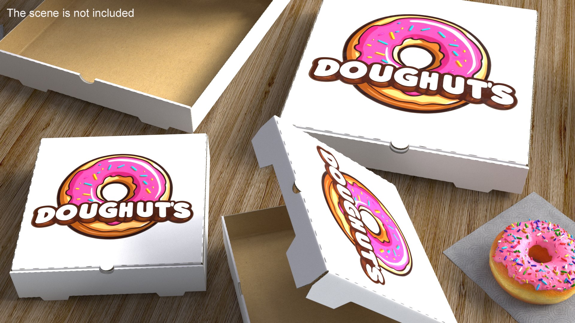 Donut Boxes Packaging Set 3D - TurboSquid 2295964