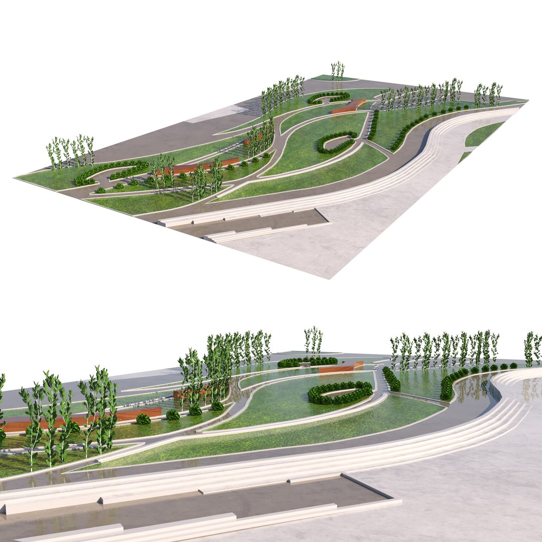 Minimalist Park Asset 3D Model - TurboSquid 2258877